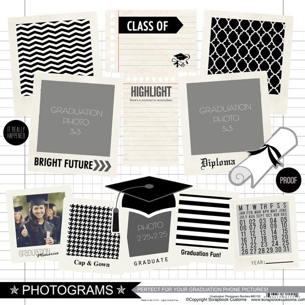 Graduation Photogram Borders Sticker – Picnic Hill Create