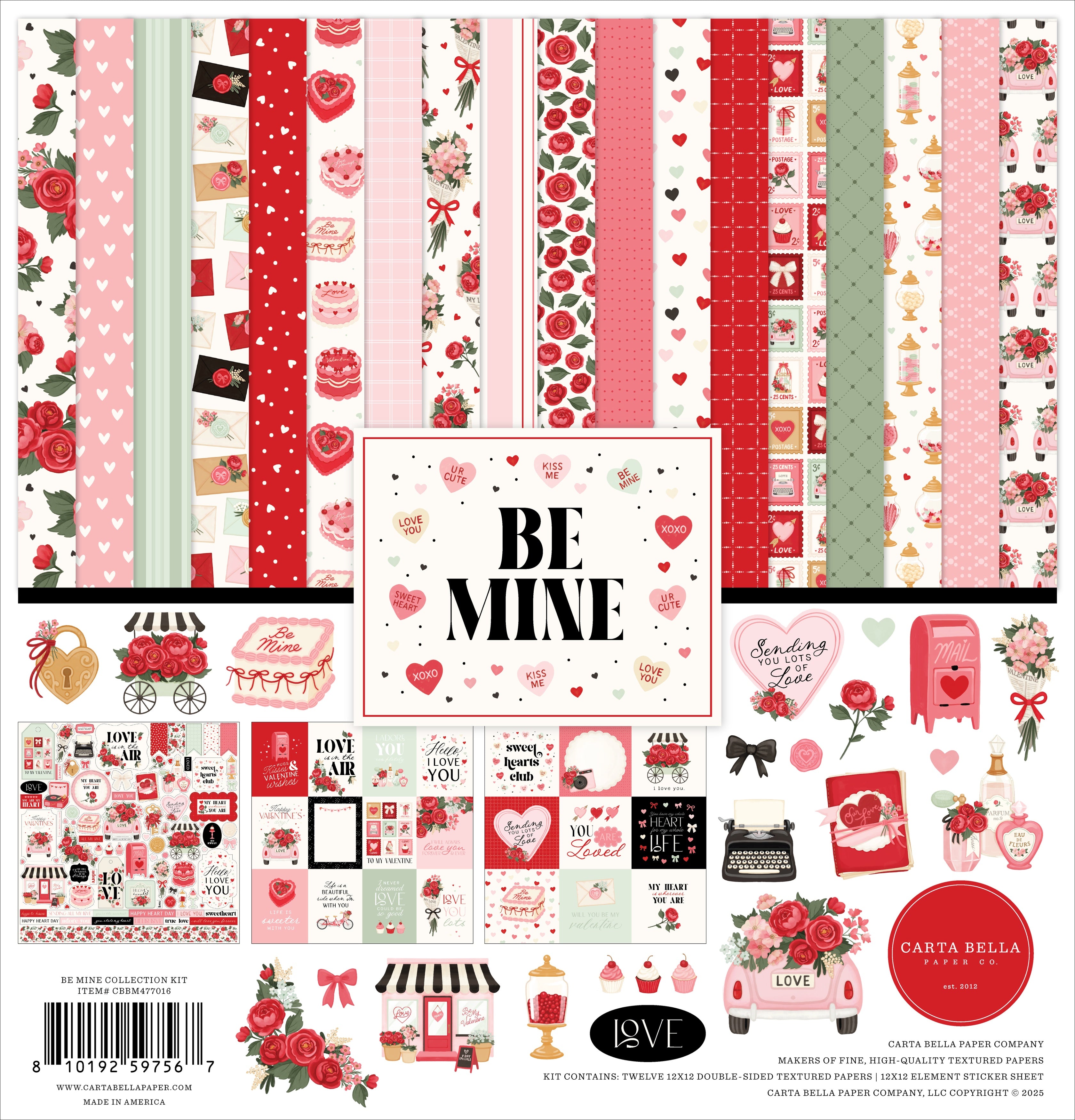 Carta Bella Collection Kit 12"X12"-Be Mine – Picnic Hill Create