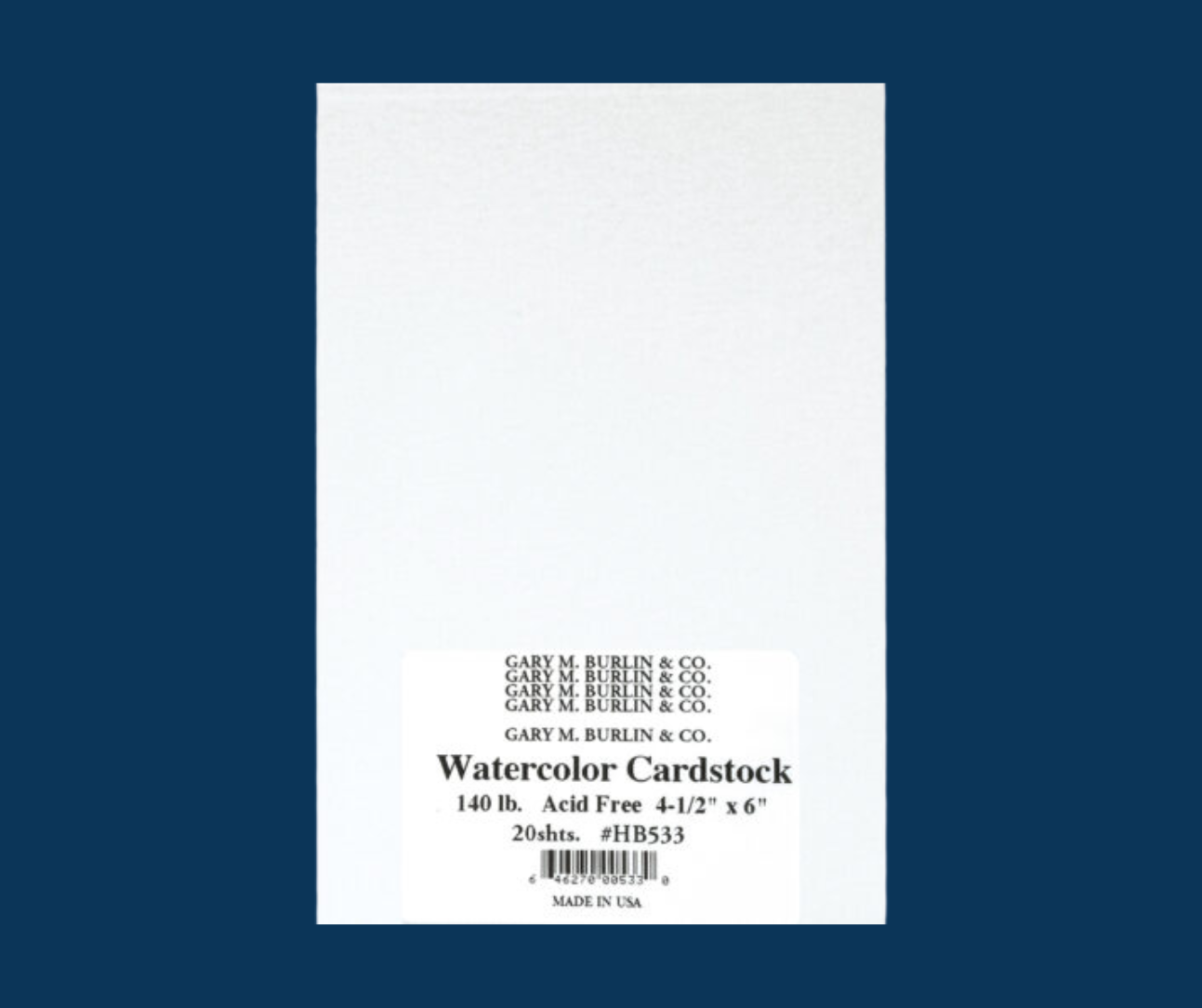 Gary Burlin - Watercolor Cardstock - 4 1/2" x 6" (140 lb) – Picnic Hill ...