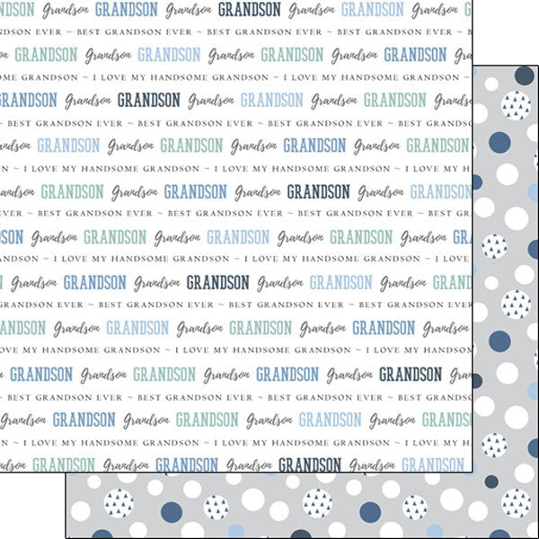 Grandson Double Sided 12 x 12 inch Scrapbook Paper – Picnic Hill Create